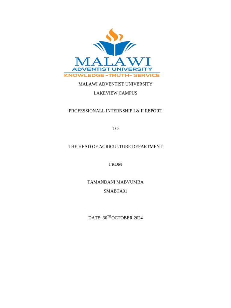 Tamandani Mabvumba Internship Report | PDF | Banana | Farms