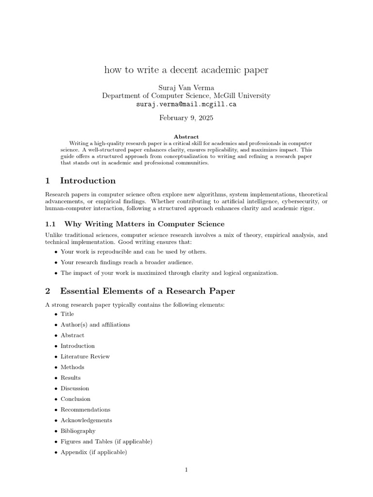 Guide to Writing Academic Papers | PDF | Computer Science | Science