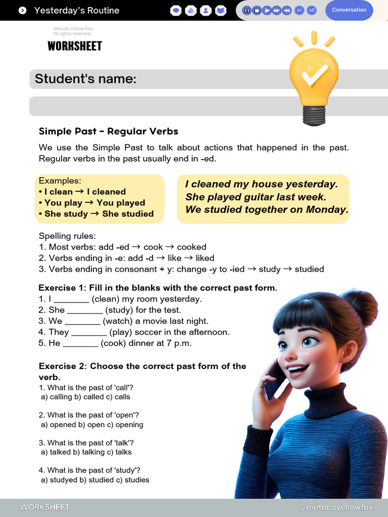 Simple Past Regular Verbs Worksheet | PDF | Linguistic Morphology | Grammar