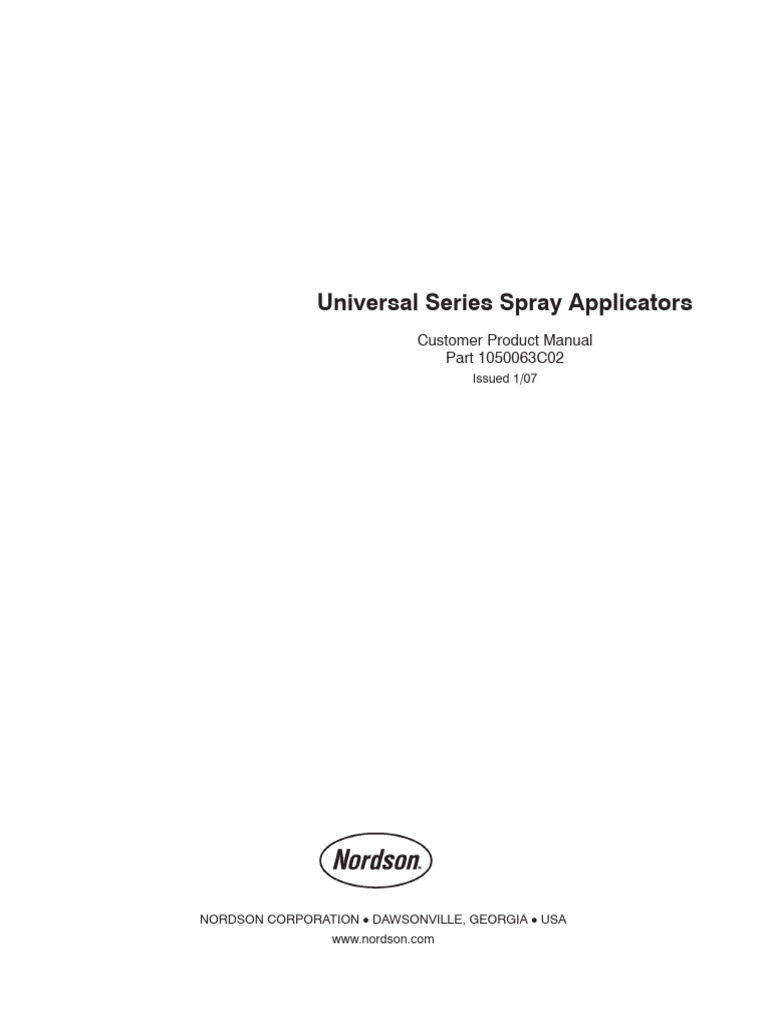 Nordson Universal Series Spray IT | PDF | Safety | Polyurethane