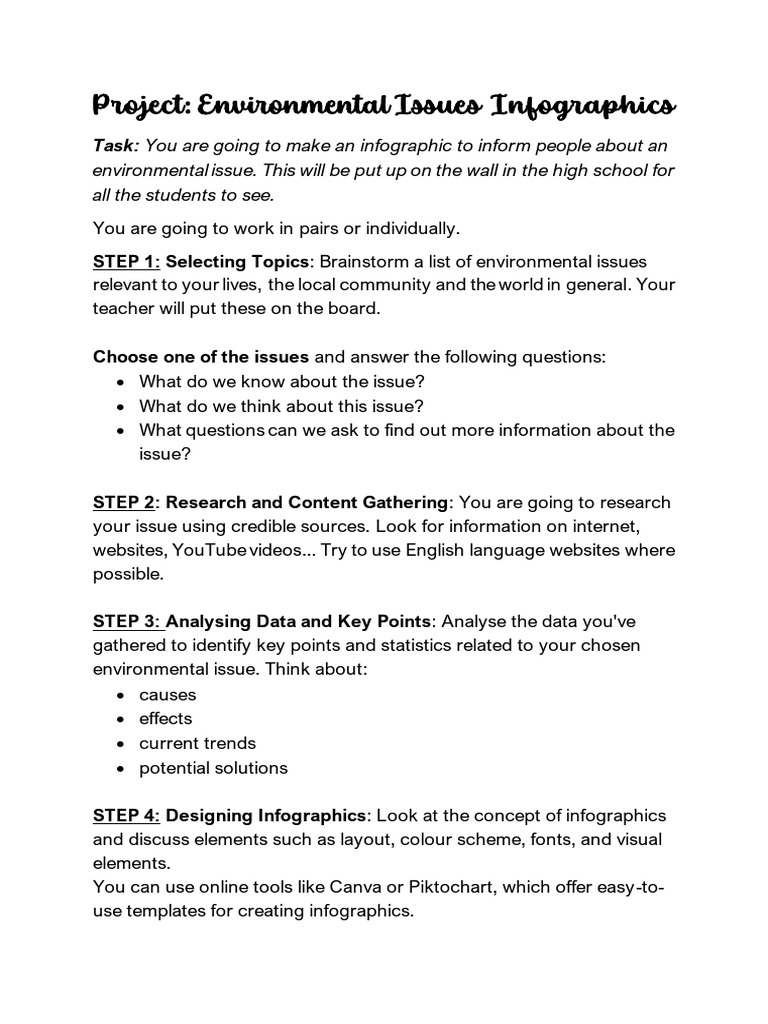 Environmental Issues Infographic Project | PDF