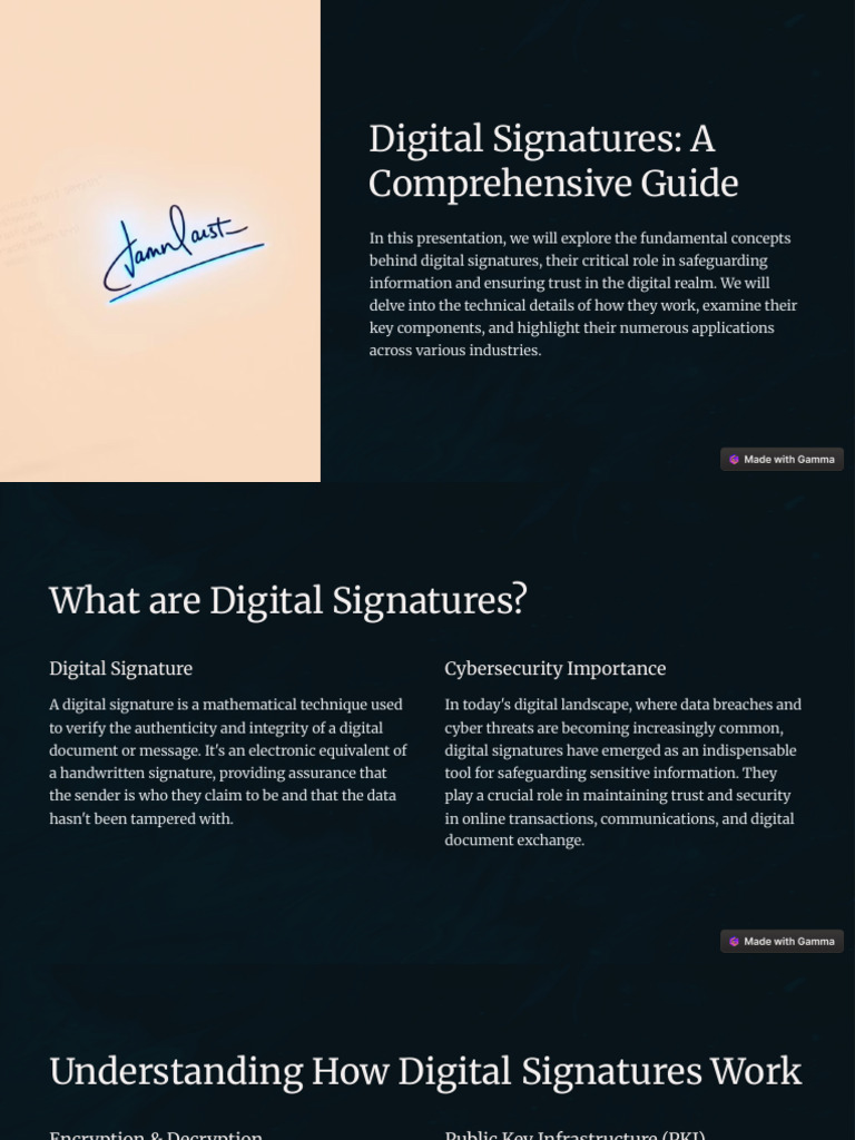 Digital Signatures A Comprehensive Guide | PDF
