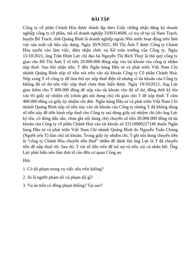 Bã I Táº P Tã Nh Huá Ng 2 Pdf