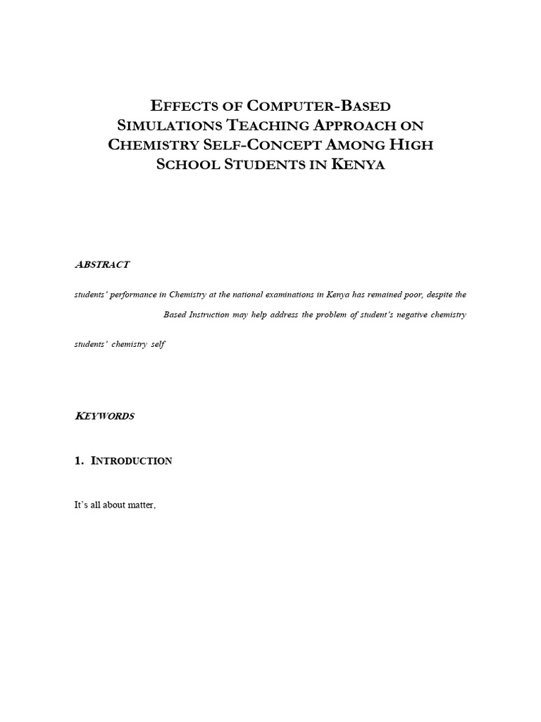 Effects of Computer-Based Simulations Teaching Approach On Chemistry ...