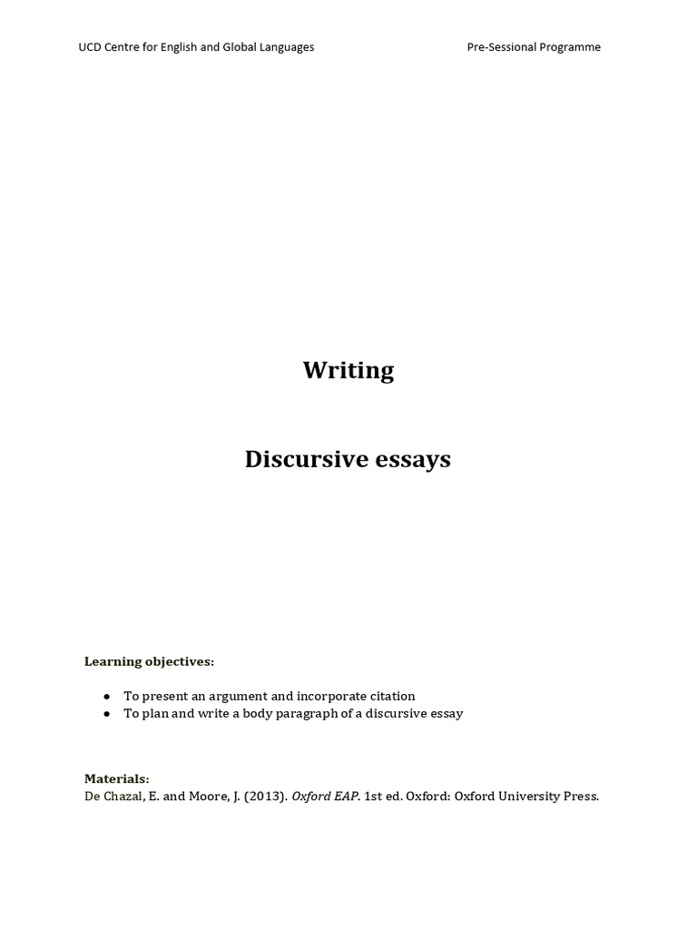 Discursive Essay Writing Guide | PDF
