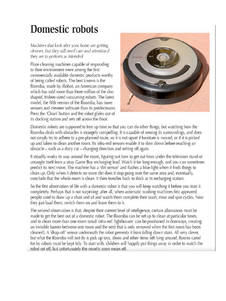 Domestic Robots | PDF
