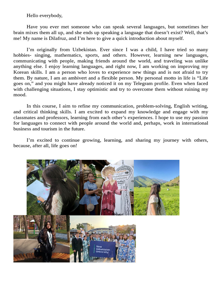 Self Introduction | PDF