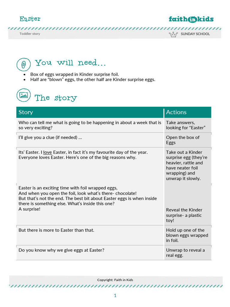 Sunday School Easter 2 7s | PDF | Easter