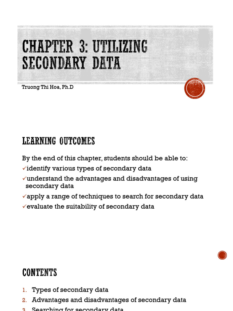 Chapter3-Utilizing Secondary Data | PDF | Census | Data