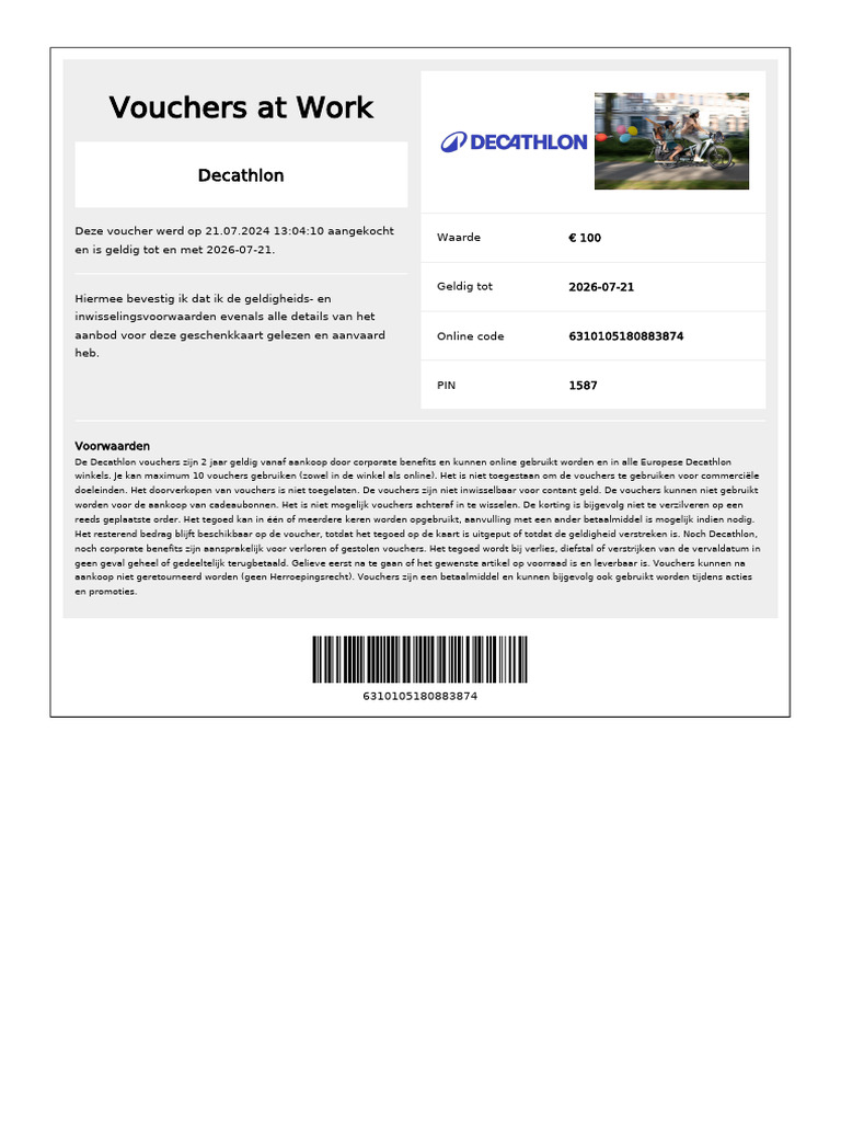 Vouchers at Work: Decathlon | PDF
