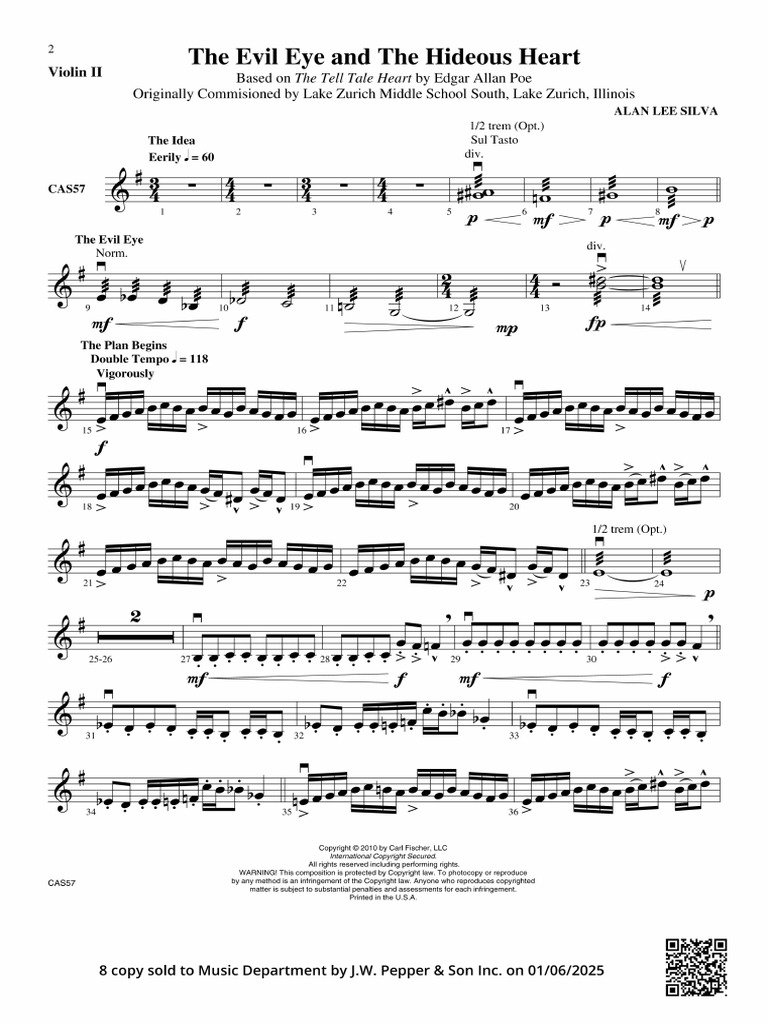 The Evil Eye and The Hideous Heart - Violin 2 | PDF