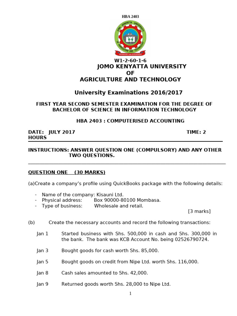 Hba 2403 Computerised Accounting | PDF | Cheque | Banks