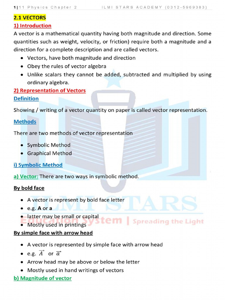 Class 11 Physics Chapter 2 Theory Notes | PDF