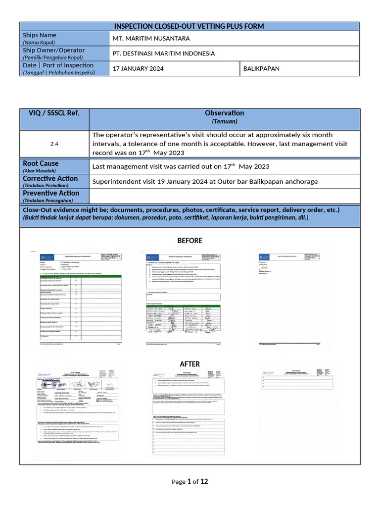 Close-Out Form Vetting January 2024 | PDF | Water Transport | Watercraft