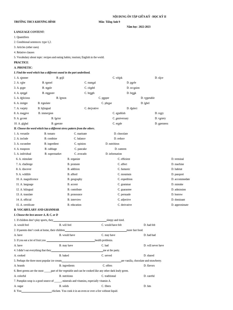 De Cuong Anh 9 Gkii - 203202321946 | PDF | Island | English Language