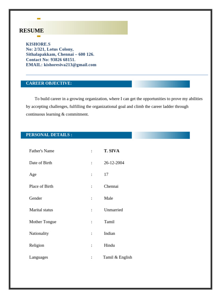 Kishore Resume - Docx New | PDF