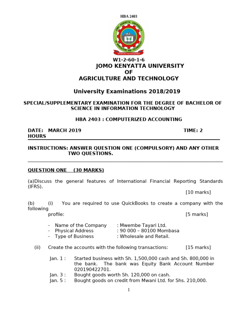 Computerized Accounting Exam Guide | PDF | Cheque | Banks