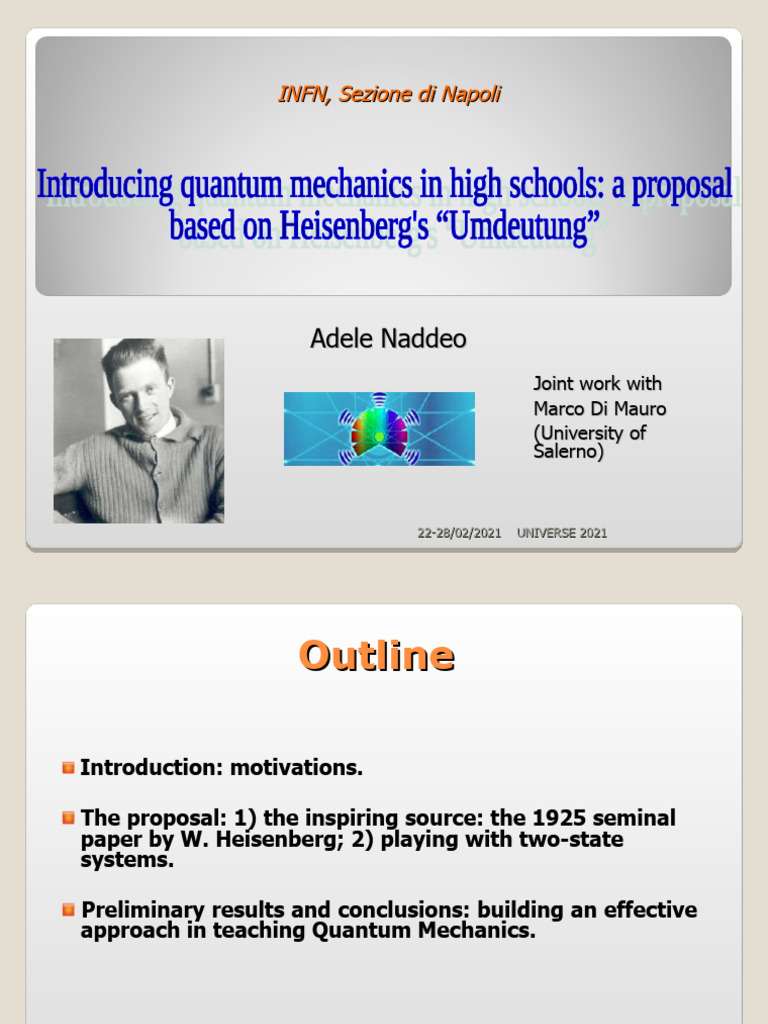 Introducing Quantum Mechanics in High Schools A PR | PDF | Quantum ...