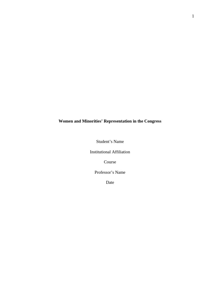 CONGRESS MINORITY REPRESENTATION | PDF | Minority Group | United States ...