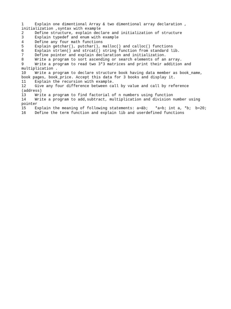 PIC Unit Test II Question Bank | PDF