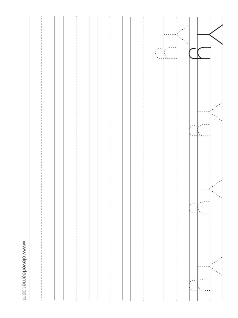 Y5 Big Y and Small y Letter Practice Writing Worksheets for Preschool | PDF