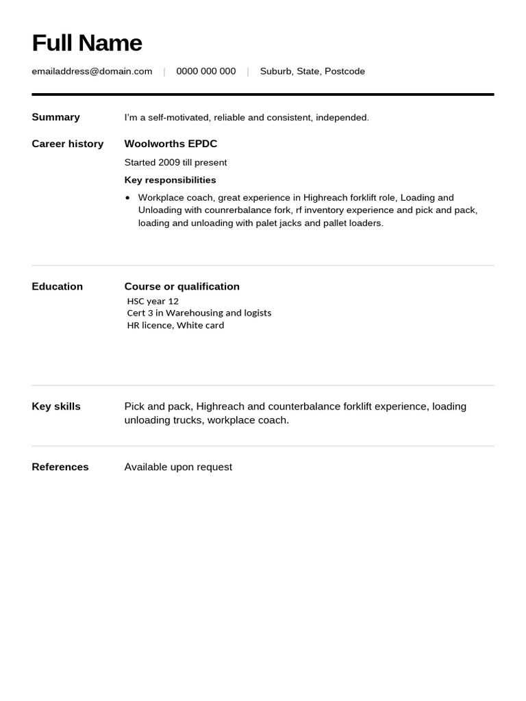 SEEK Resume Template 2 | PDF