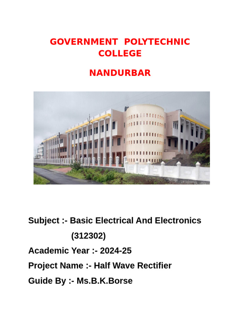 BEE(Micro project - Half Wave Rectifier) | PDF | Rectifier | Diode