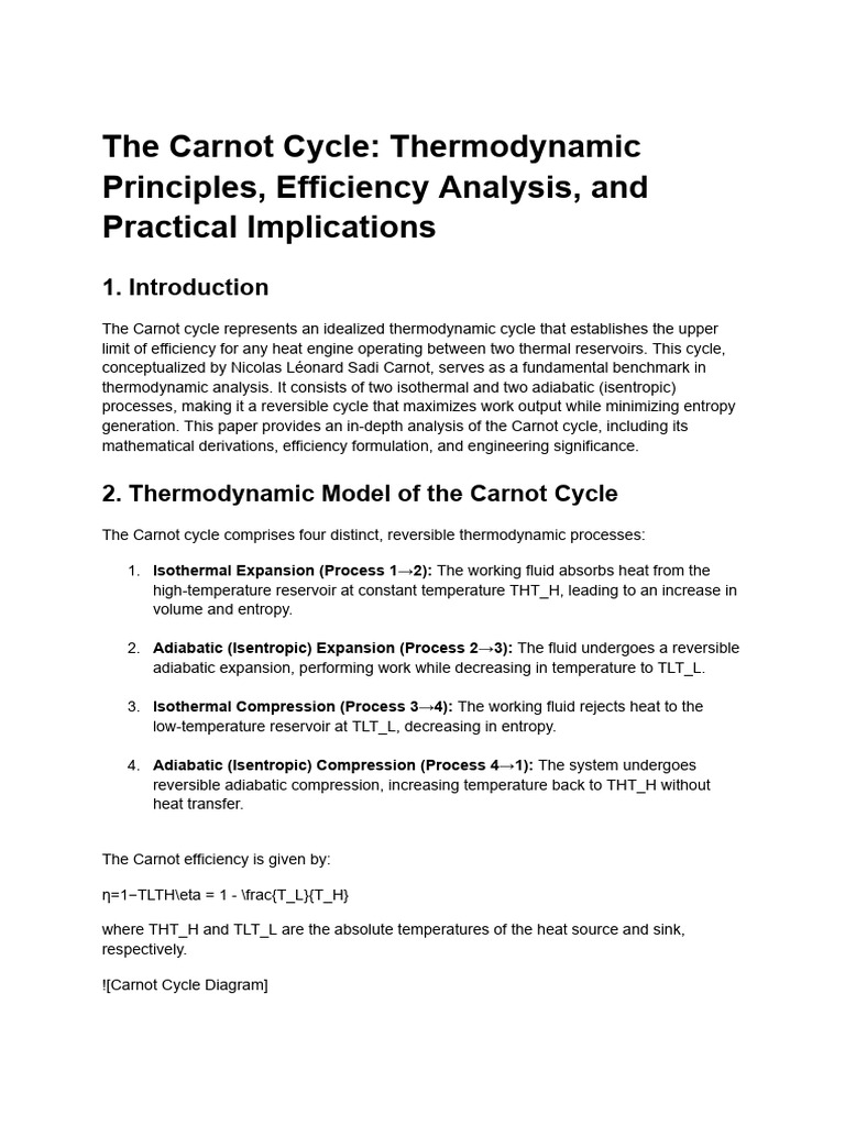 Carnot Cycle | PDF | Heat | Entropy