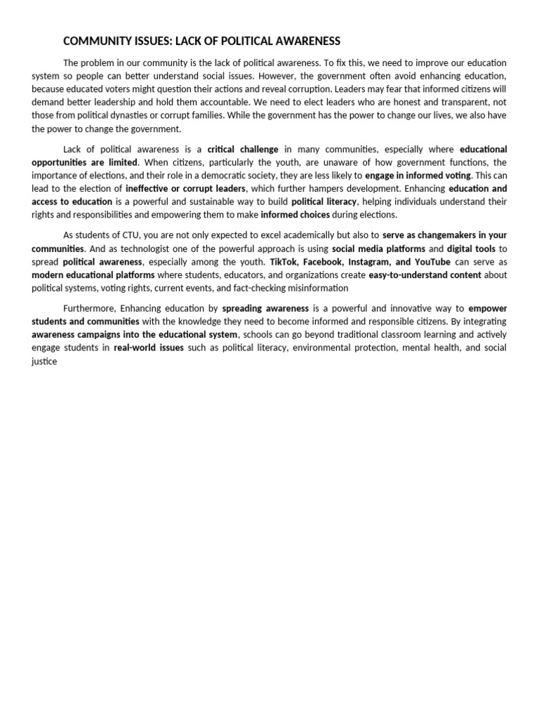 Boosting Political Awareness in Communities | PDF