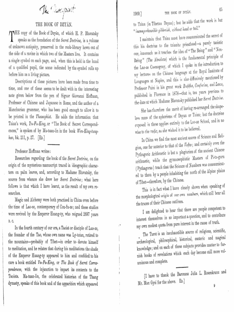 Book of Dzyan Giovanni Hoffman | PDF