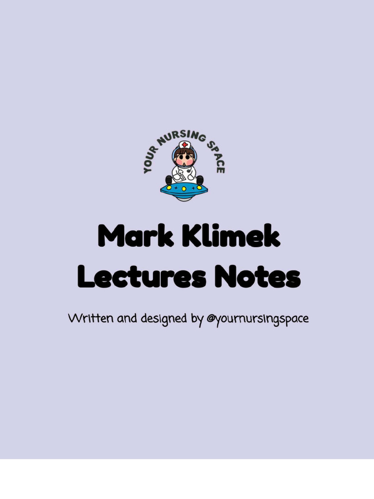 Mark Klimek Lecture 1 To Lecture 12 | PDF