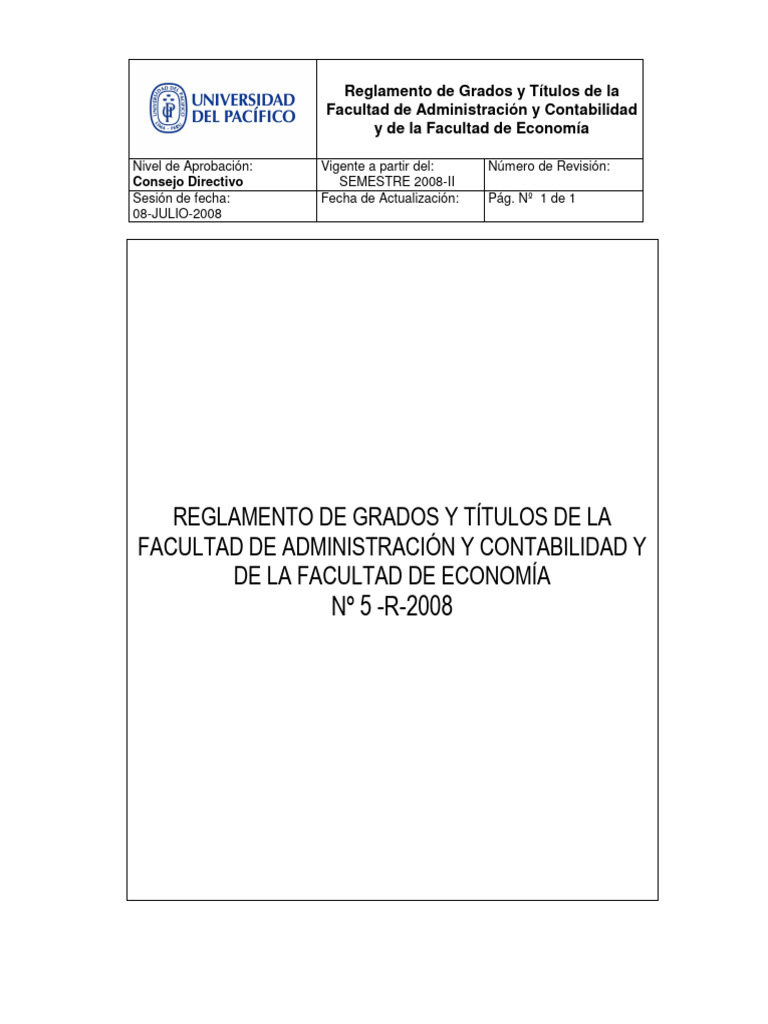 1 Reglamento de Grados y Títulos | PDF | Contabilidad | Diploma
