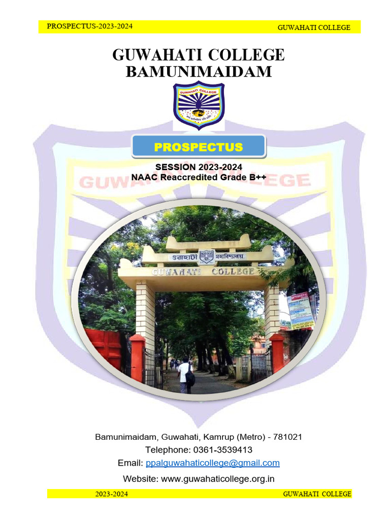 Guwahati College Prospectus 2023-24 | PDF | University And College ...