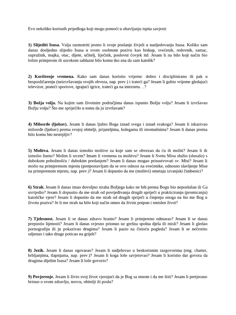 Ispit Savjesti | PDF