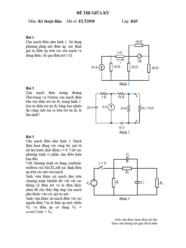 EE Thi Giua Ky | PDF