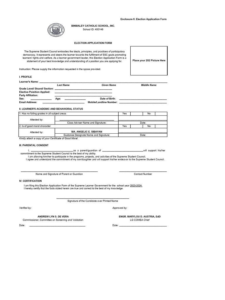 SSC SHS Application Form | PDF