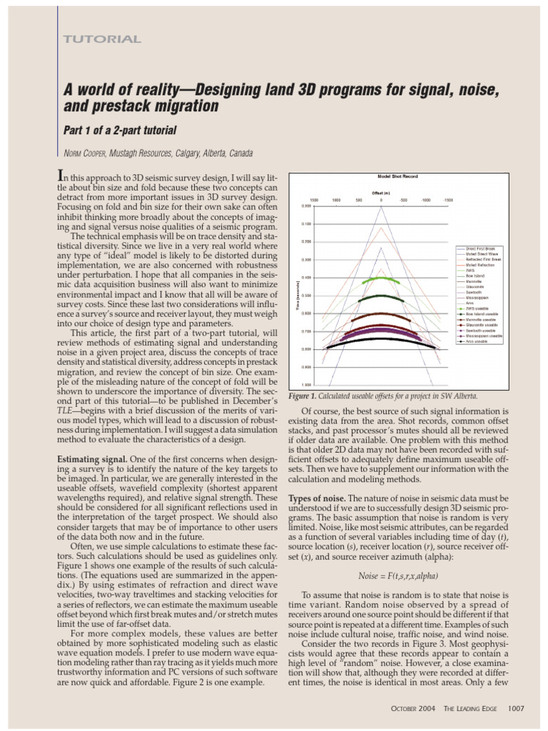A World of Reality-Designing Land 3D Programs For Signal, Noise, and ...