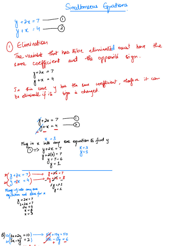 Simultaneous Equations | PDF