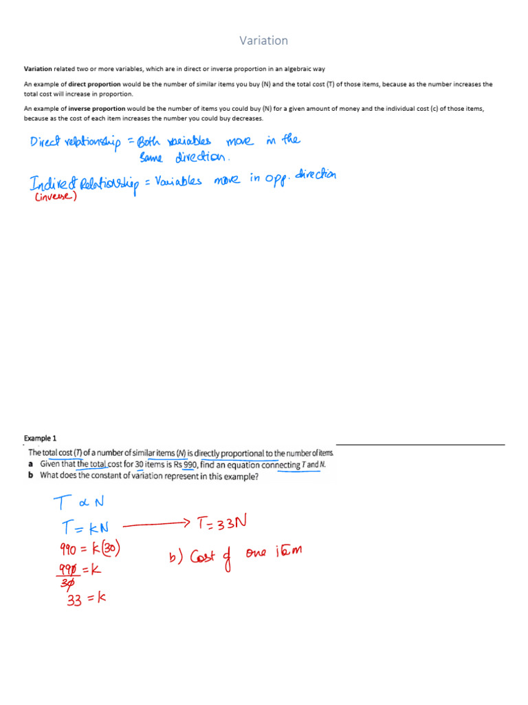 Variation O Level 2021-2022 | PDF