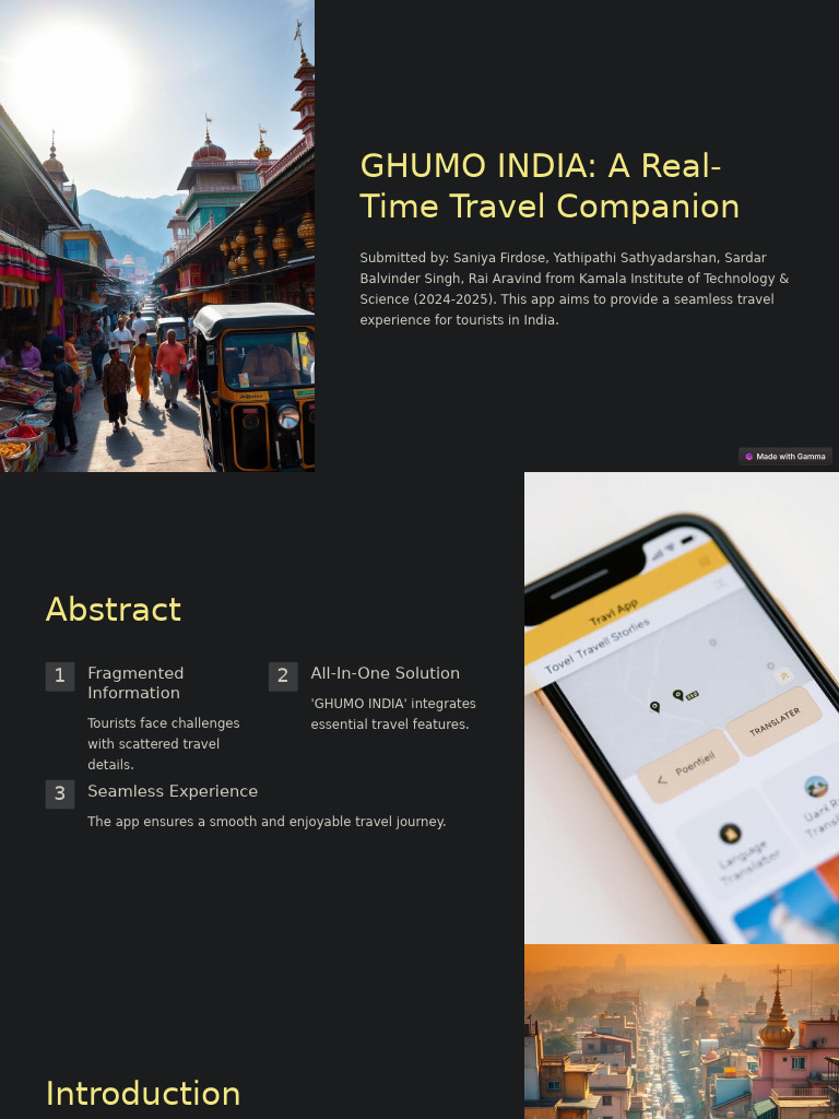 GHUMO INDIA A Real Time Travel Companion | PDF | Computer Architecture ...
