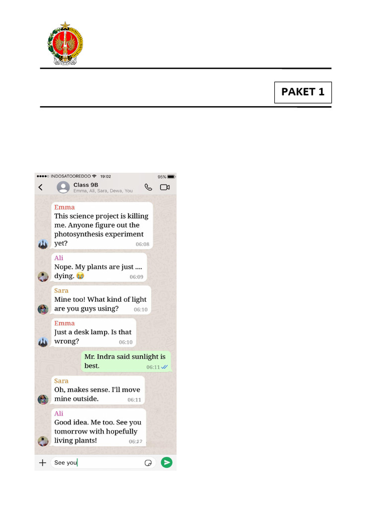 PP Aspd Diy - Bahasa Inggris - Paket 1 | PDF | Grilling | Adolescence