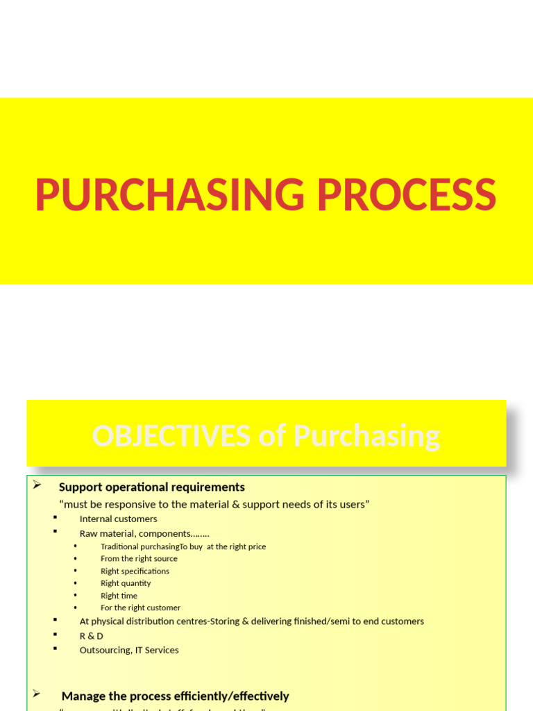 PURCHASIng Process | PDF | Supply Chain | Business