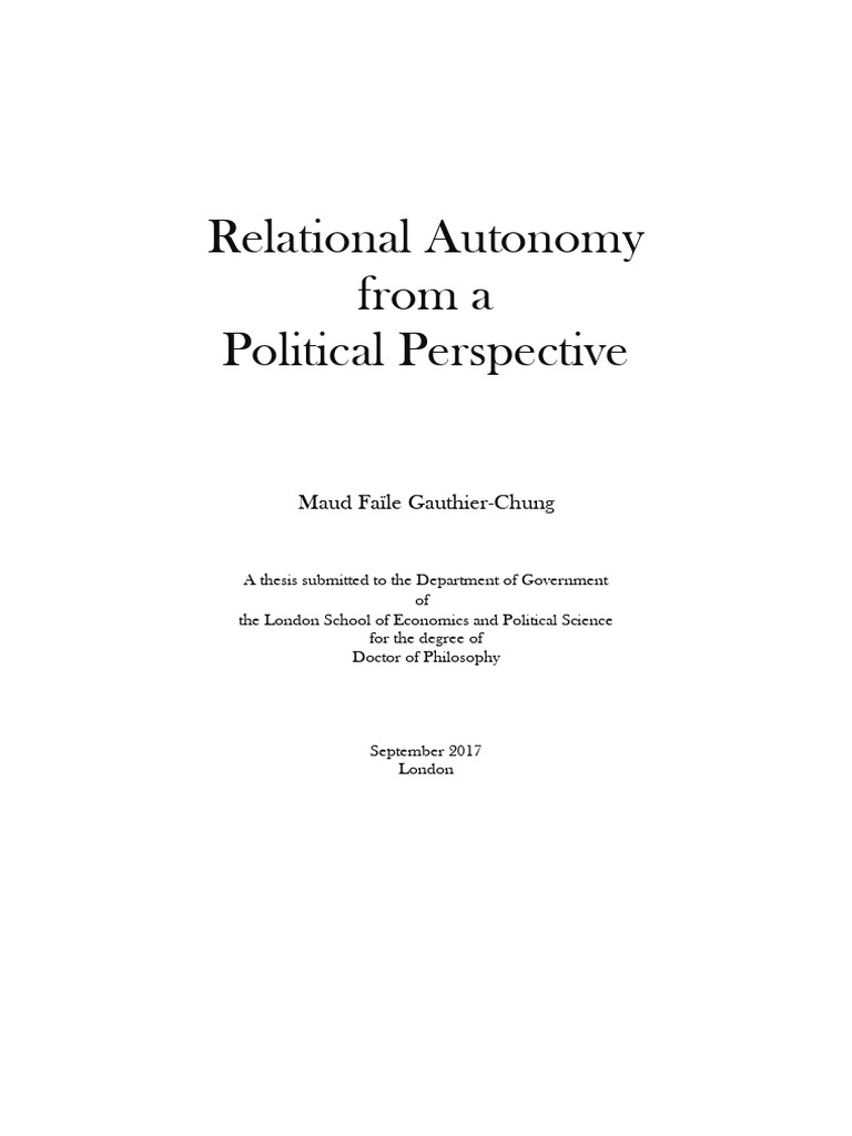 Gautier-Chung Relational-Autonomy | PDF | Autonomy | Feminism
