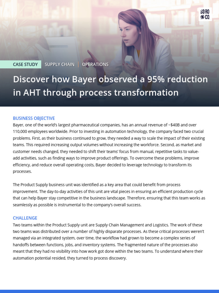 Bayer Discovers A 95% Reduction in AHT Through Process Transformation ...