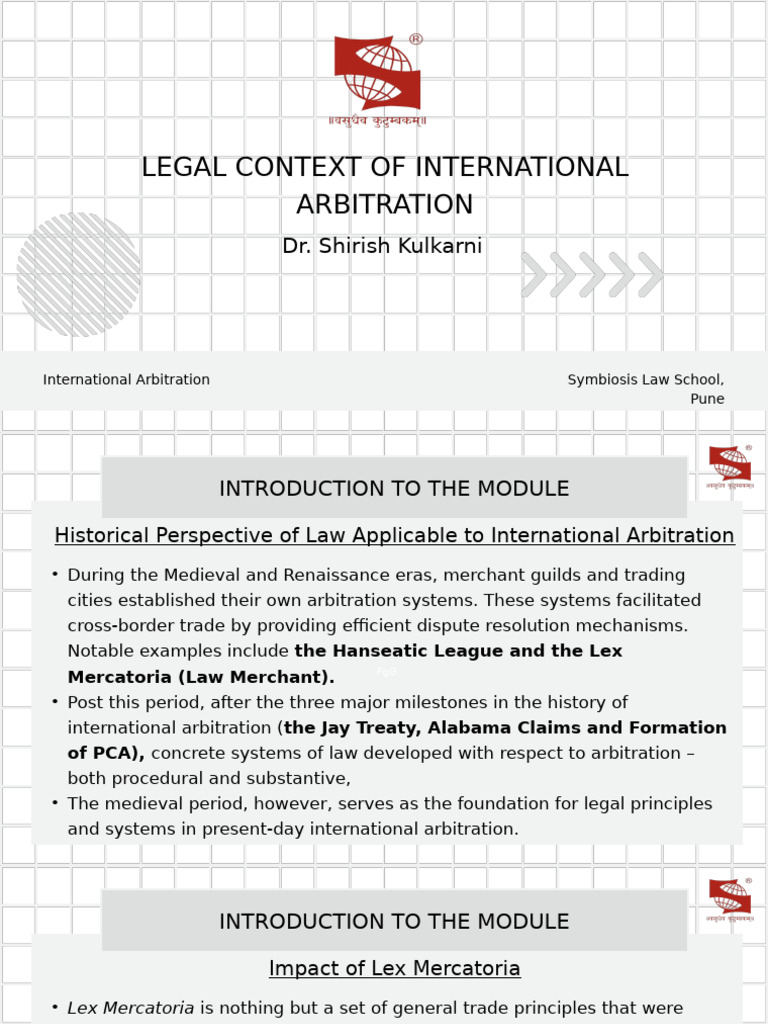 Module 2 - International Arbitration | PDF | Arbitration | Justice