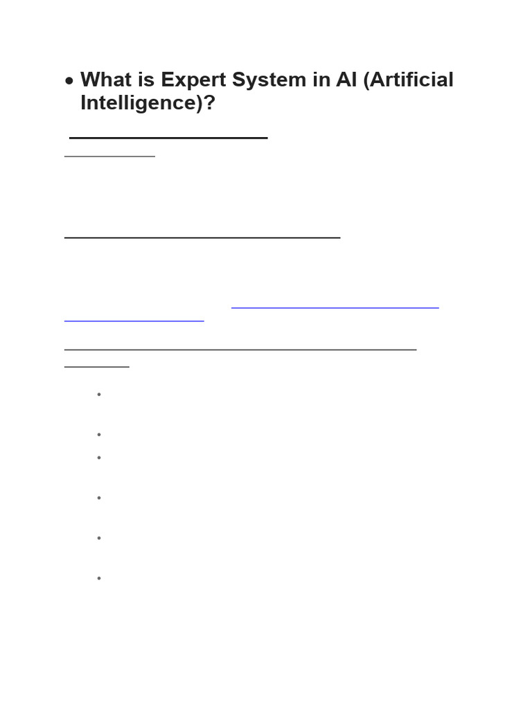 What Is Expert System In Ai Pdf Artificial Intelligence