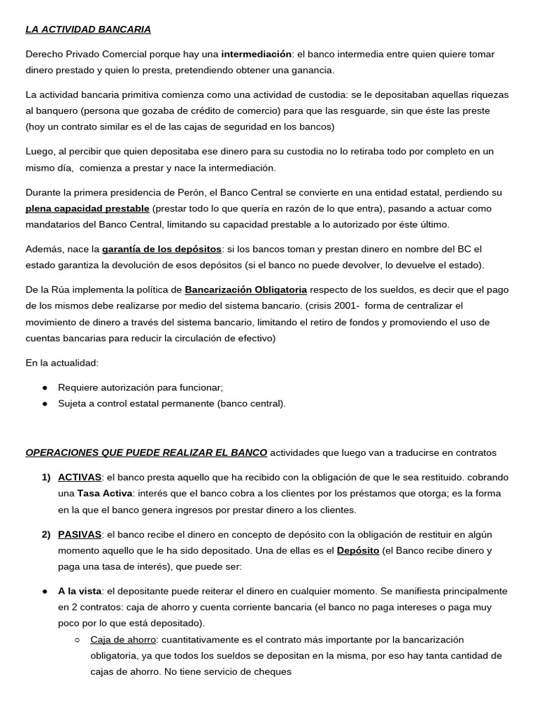 Resumen parcial 1 - BANCARIO | PDF | Bancos | Cheque