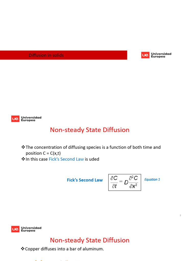 Diffusion - Fick's Second Low | PDF | Diffusion | Chemistry