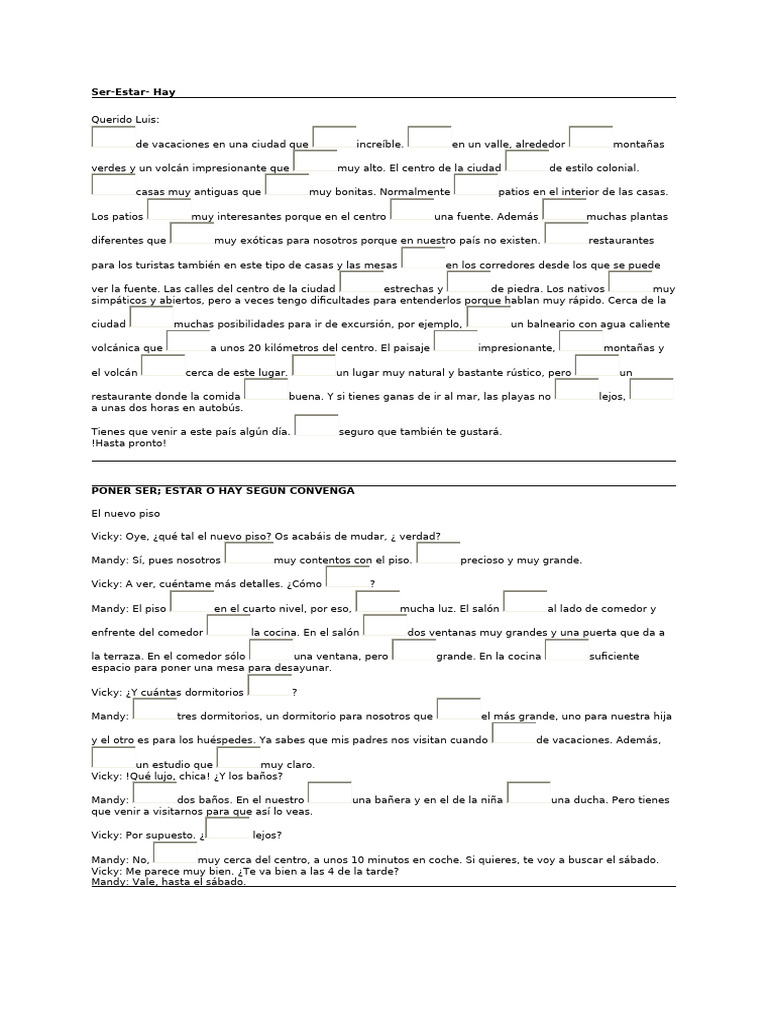 Ser-Estra-Hay Ejrcicios | PDF | Comedor