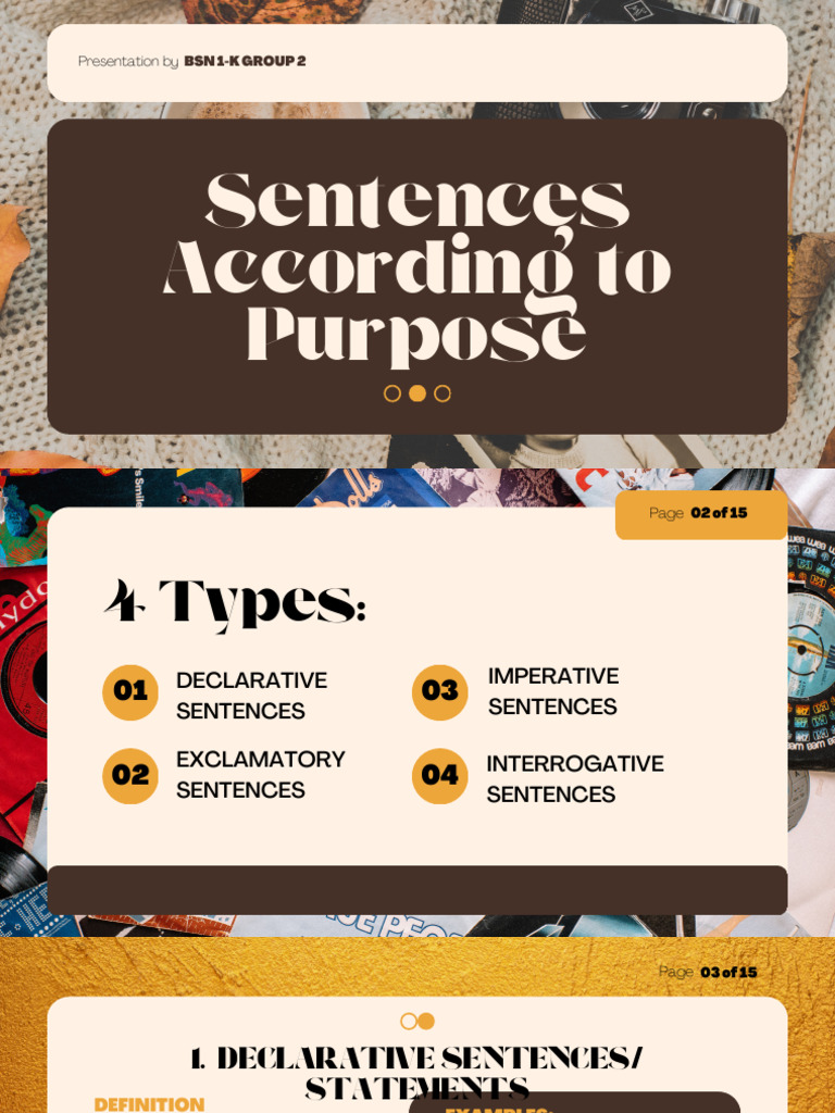 BSN 1-K ENG GROUP 2 Sentences According To Structure & Purpose | PDF | Sentence (Linguistics ...